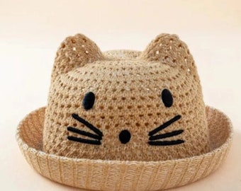 Cat Straw Hat - Etsy
