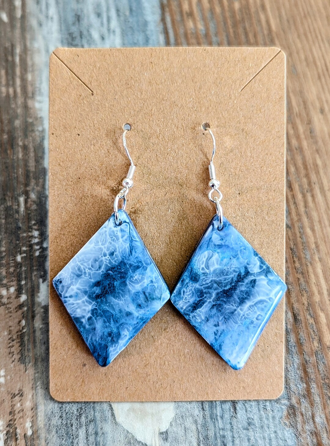 Pacific Ocean Tidal Waves Diamond Style Dangling Earrings - Etsy
