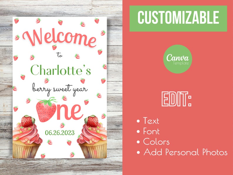 She's A Berry Sweet One Welcome Poster Berry Sweet - Etsy