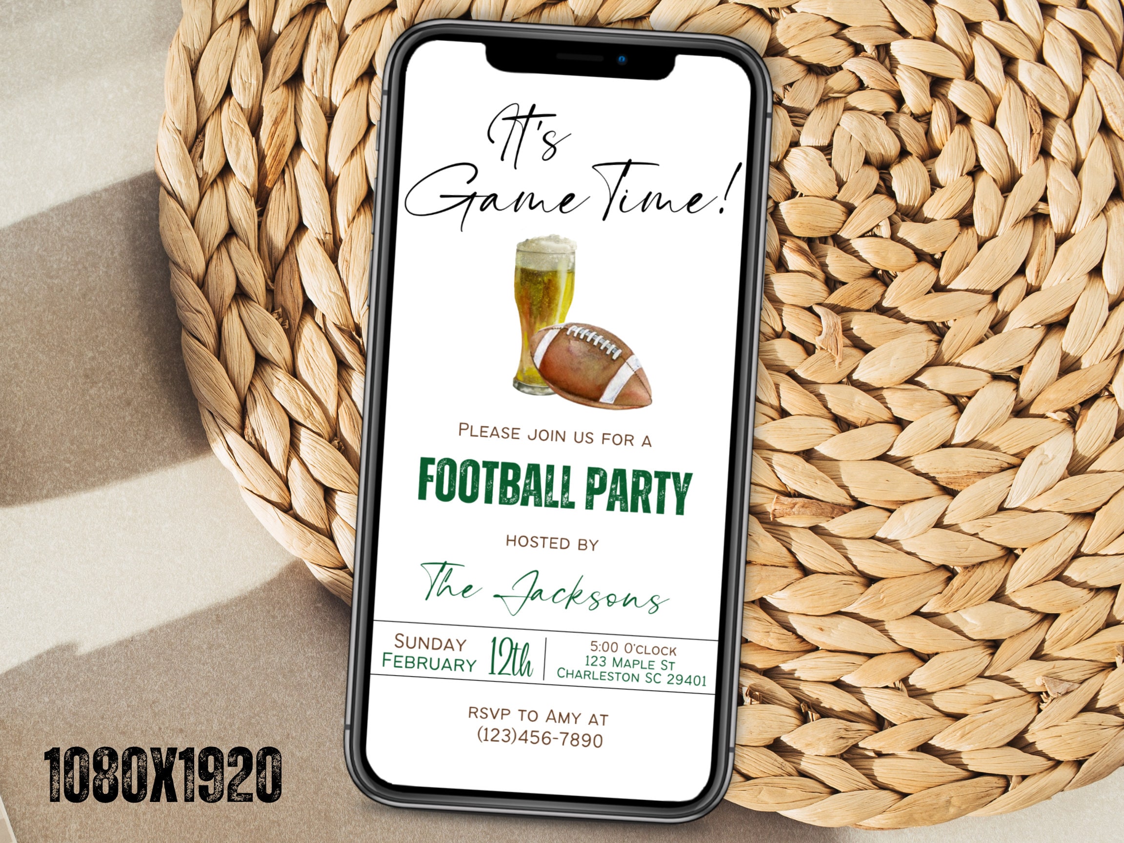 Football Championship Party Invitation Template | Football Watch Party ...