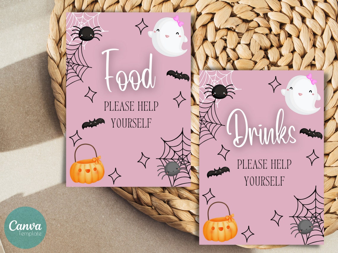 Halloween Baby Shower Sign Set | Our Little Boo is Almost Due Baby ...