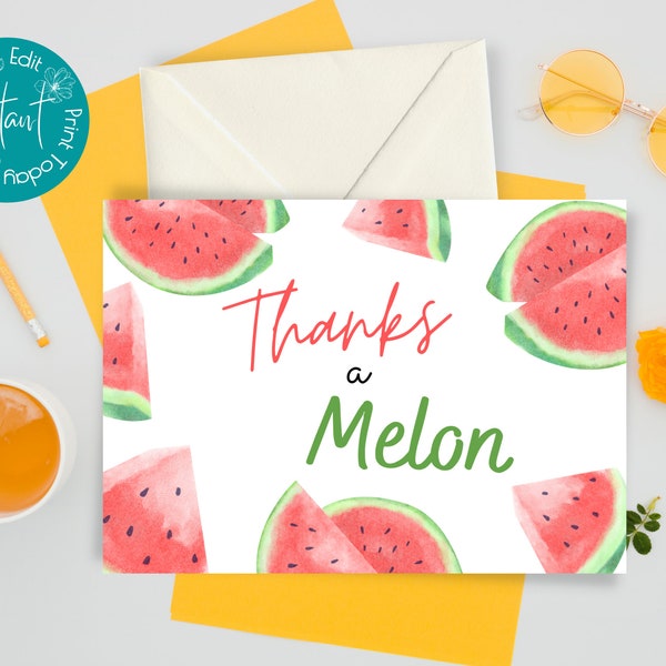 Printable Watermelon Birthday Card - Etsy