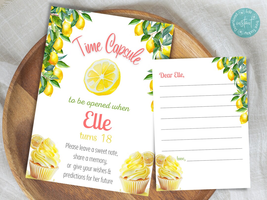 Lemonade First Birthday Time Capsule | Pink Lemonade First Birthday ...
