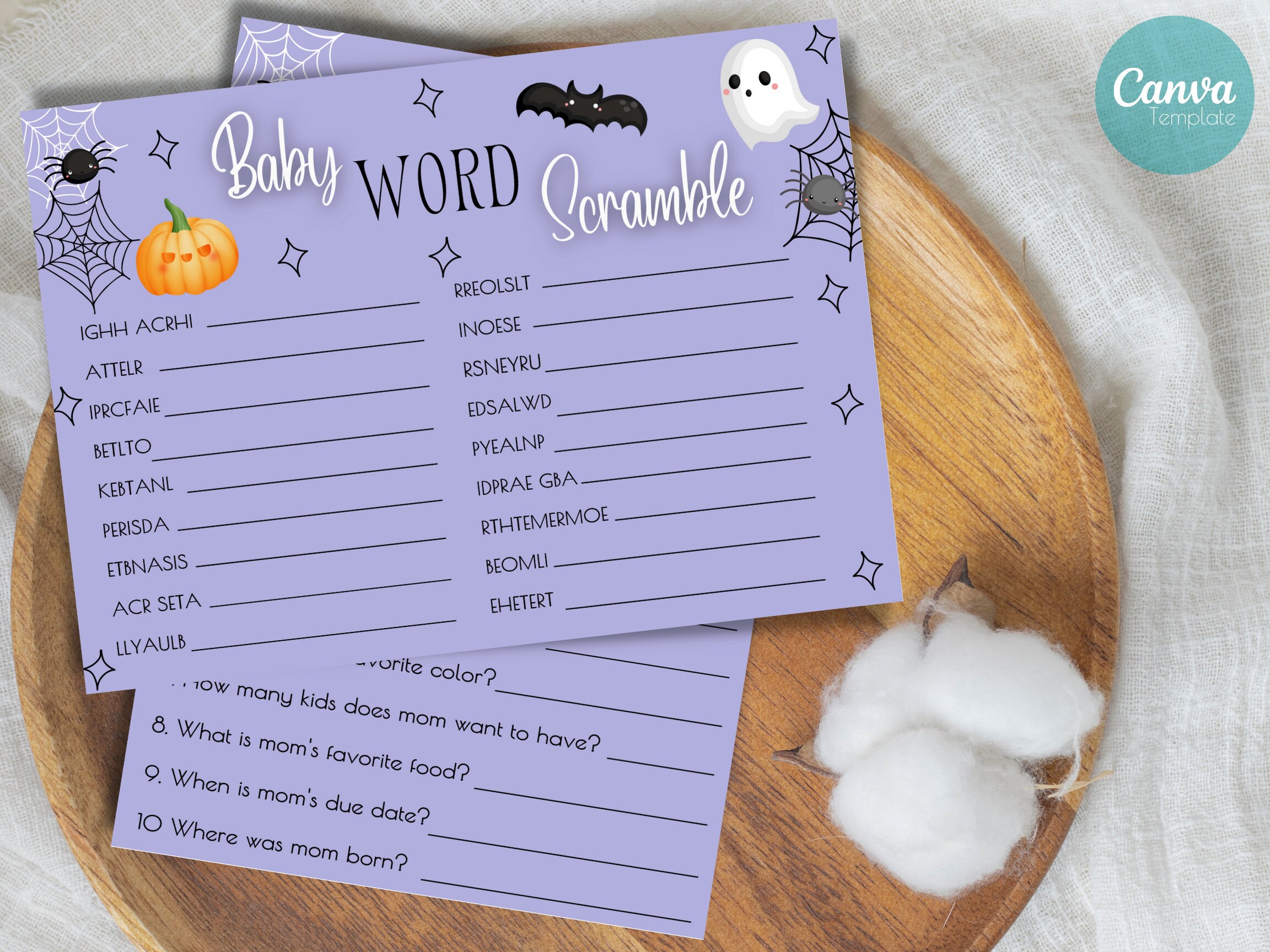 Halloween Baby Shower Game Bundle Our Little Boo is Almost - Etsy