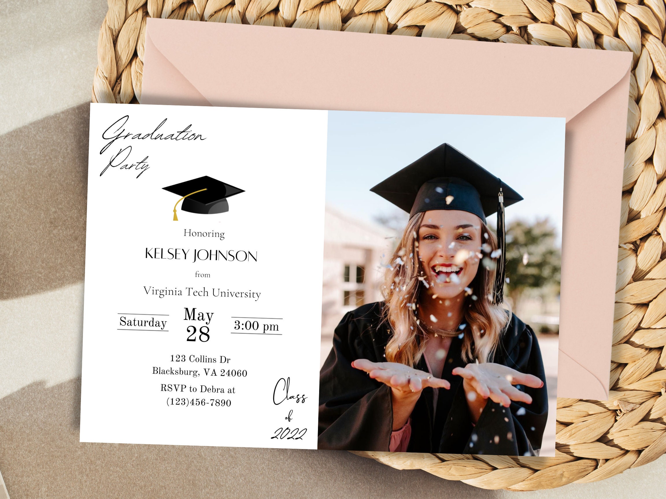 Graduation Party Photo Invitation Template | College Graduation Party ...