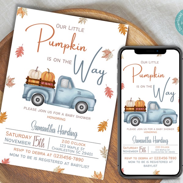 Little Pumpkin Baby Shower Invitation - Etsy