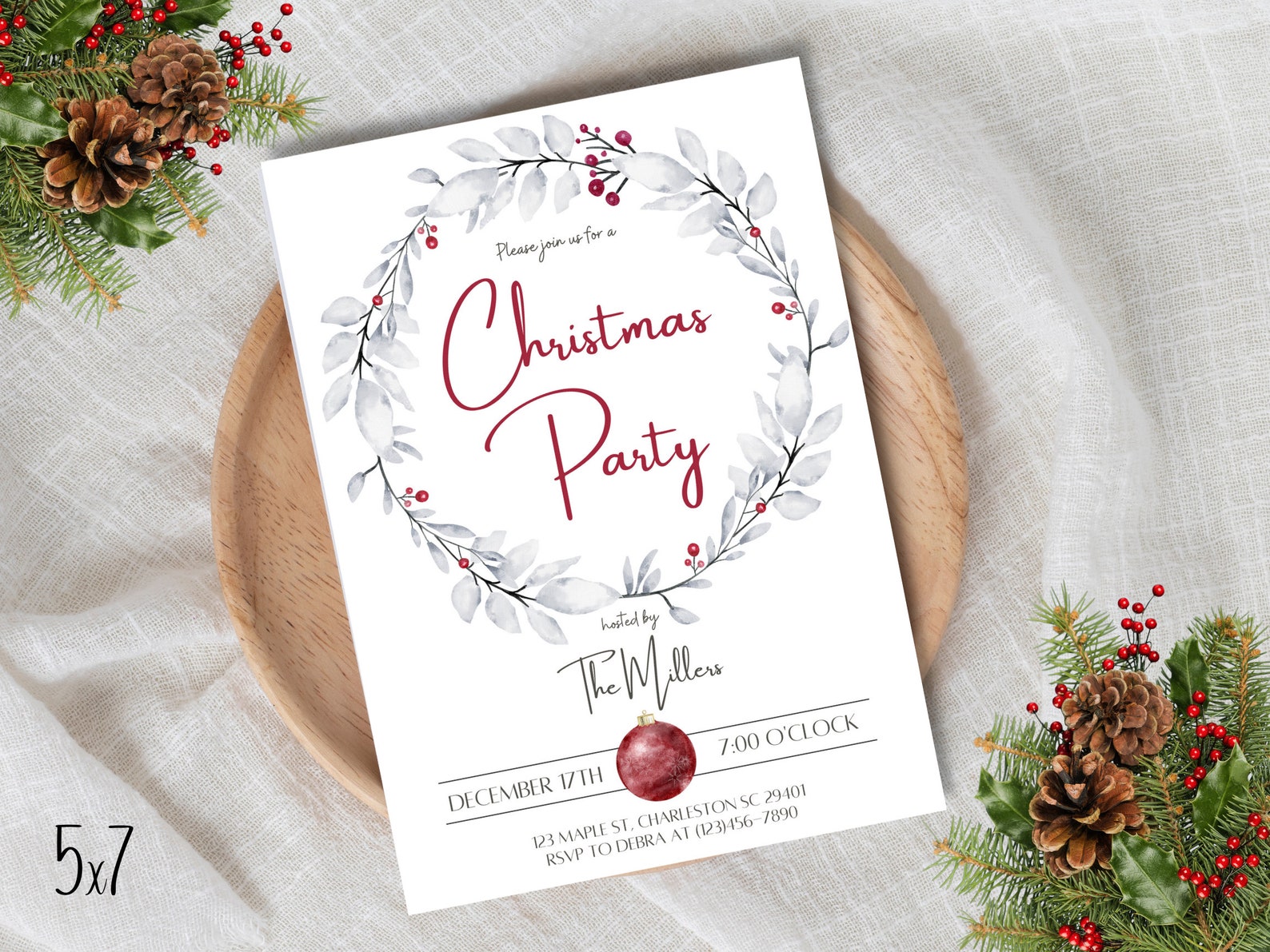 Christmas Party Invitation Template Minimalist Christmas - Etsy