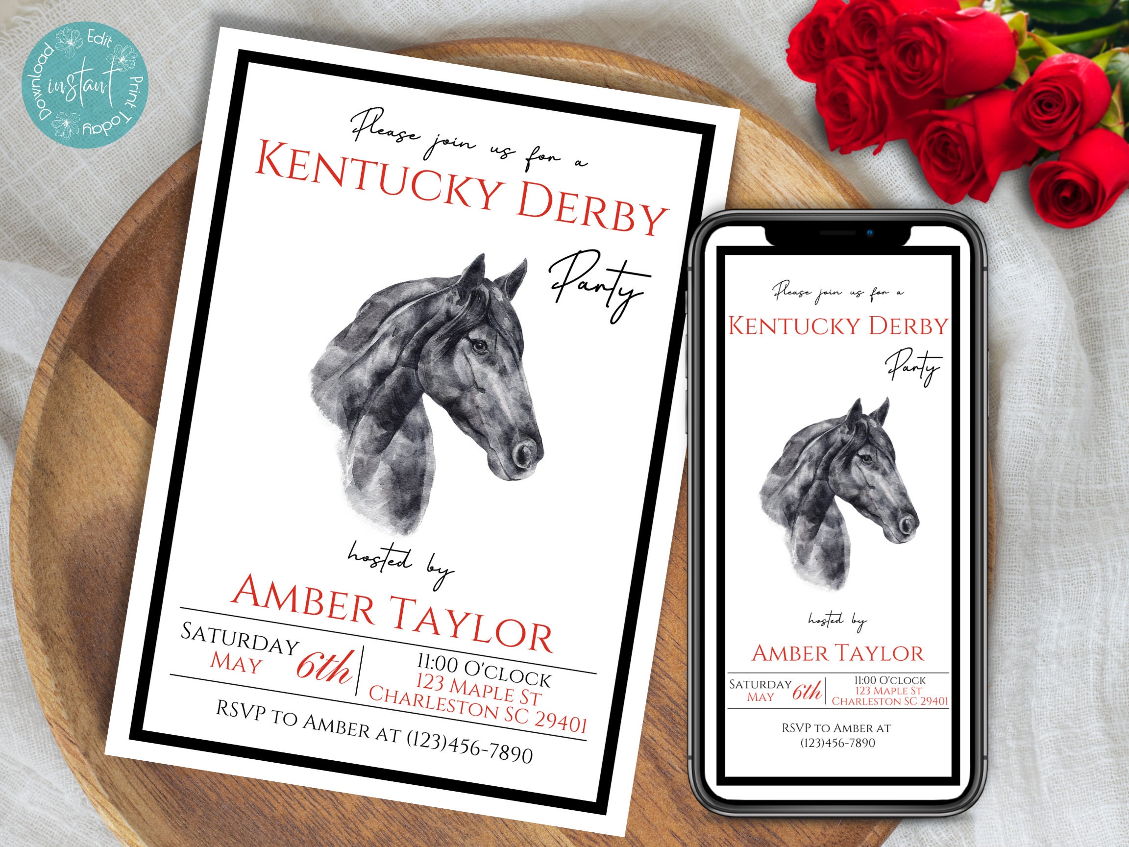 Kentucky Derby Party Invitation Template Derby Day Party Invitation ...