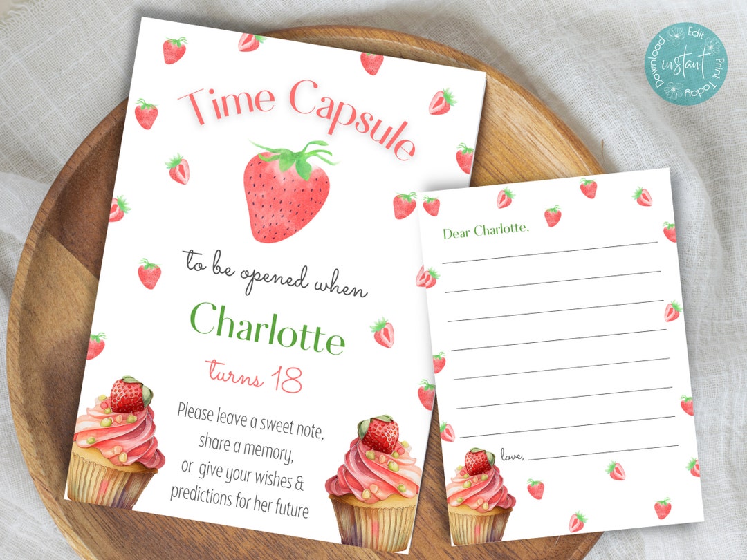 Berry Sweet One Birthday Time Capsule | Berry First Birthday Time ...