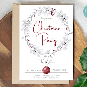 Christmas Party Invitation Template Minimalist Christmas Party ...