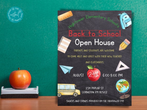 Back to School Open House Flyer Template Back to School Open - Etsy