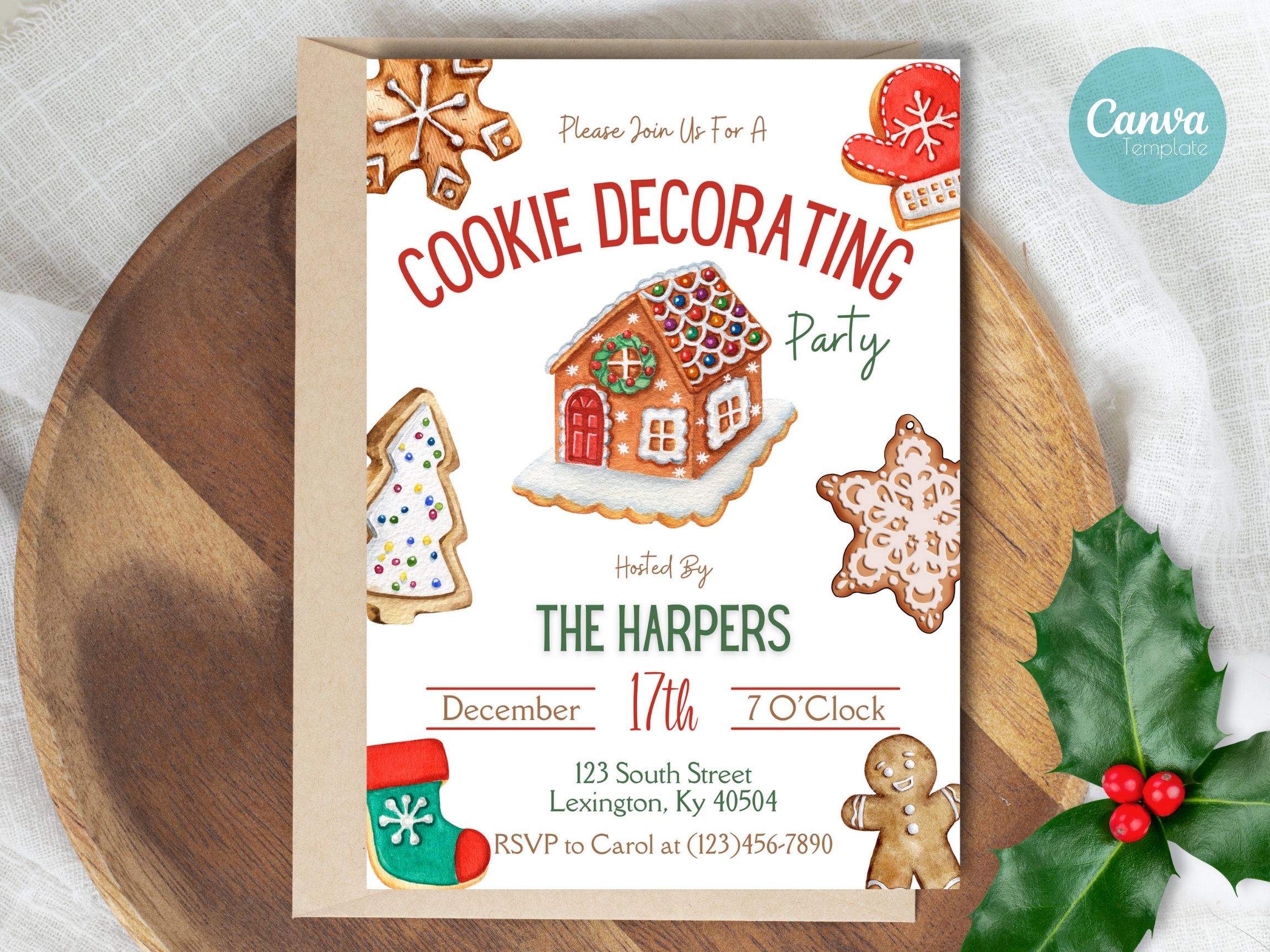 Christmas Cookie Decorating Party Invitation Template Christmas Cookie ...