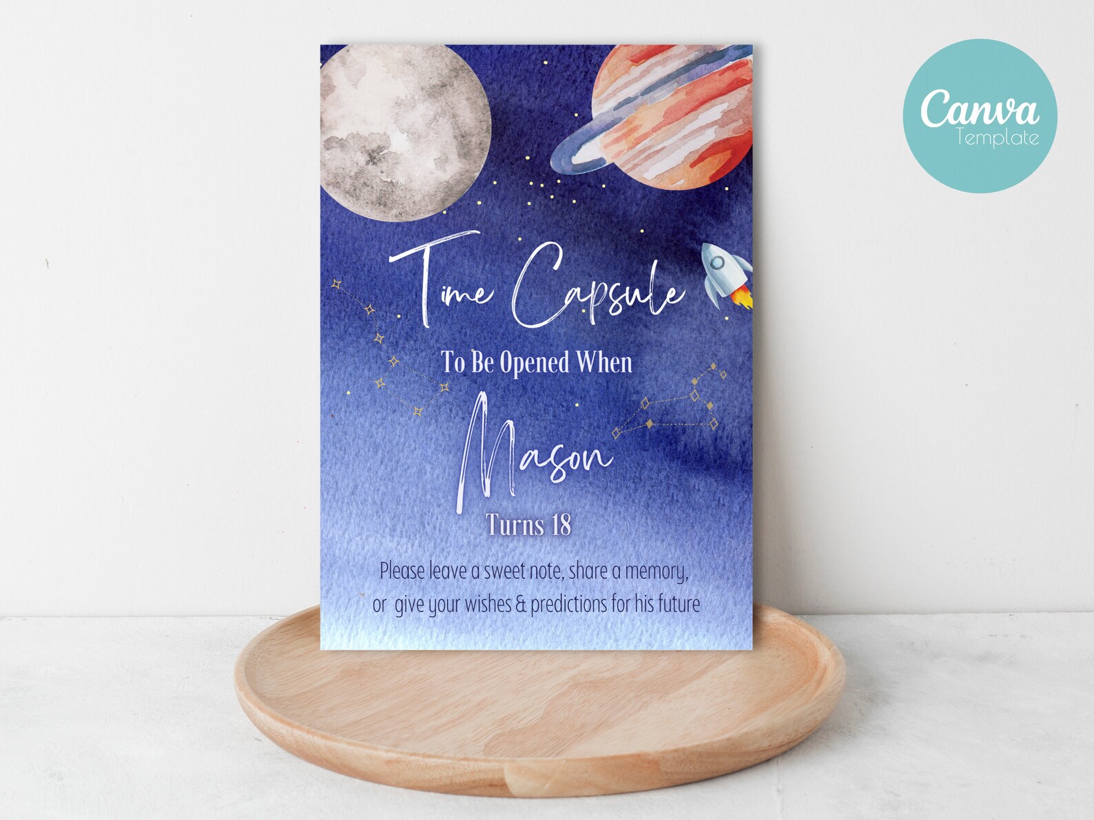 Two the Moon Birthday Time Capsule Template | Two Infinity Birthday ...