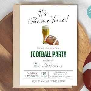Football Championship Party Invitation Template | Football Watch Party ...