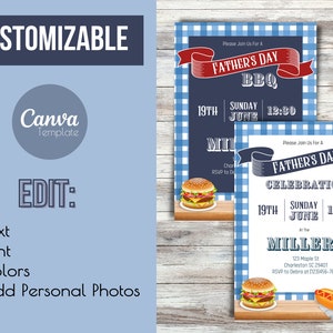 Editable Father's Day BBQ Invitation Template | Printable Father's Day ...