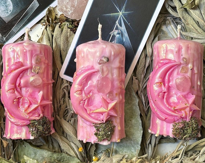 Divine Feminine Candles, Moon Candles , Intention Candles, Herbal ...