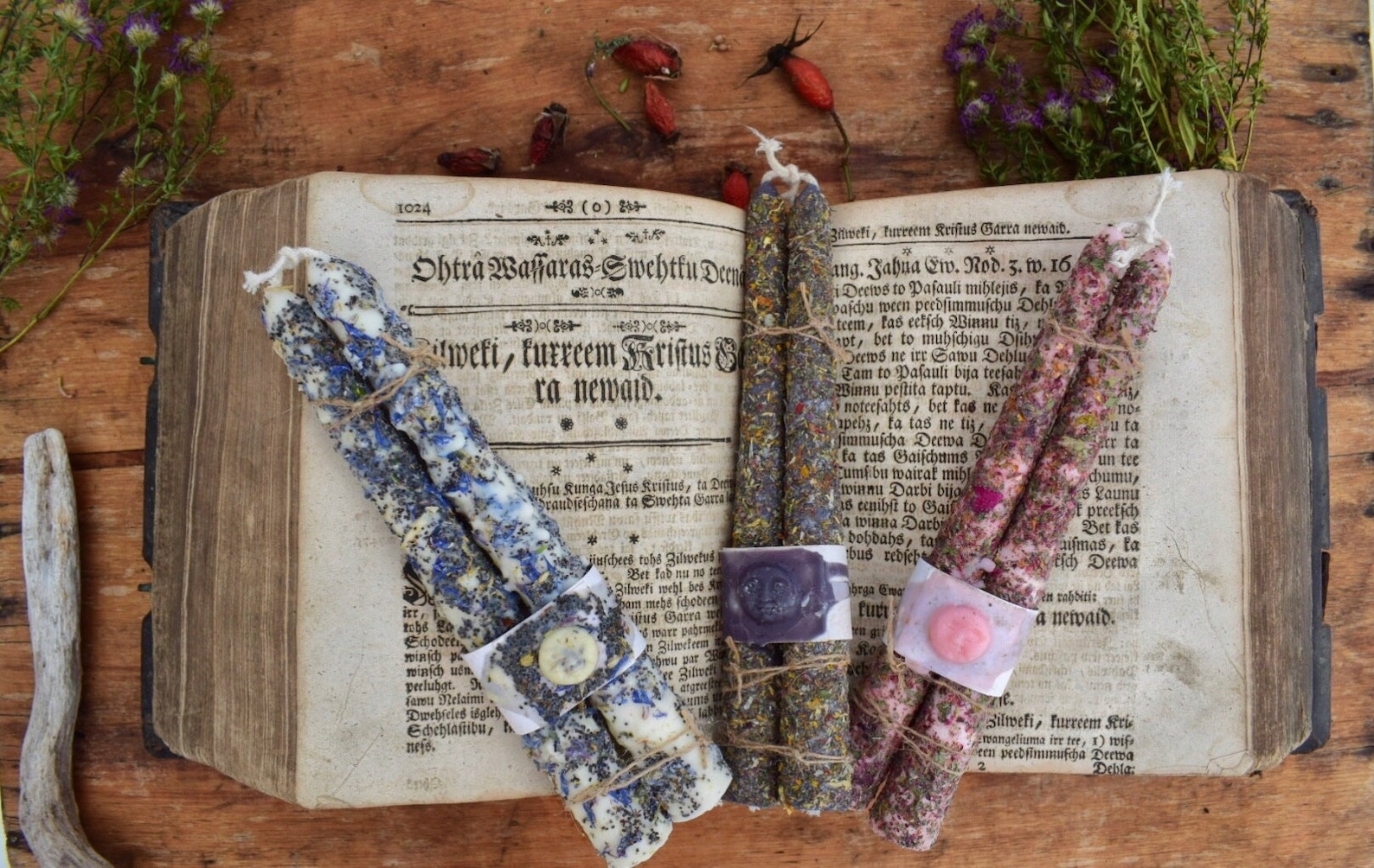 Set Herbal Spell Candles Ritual Candles Altar Candles | Etsy