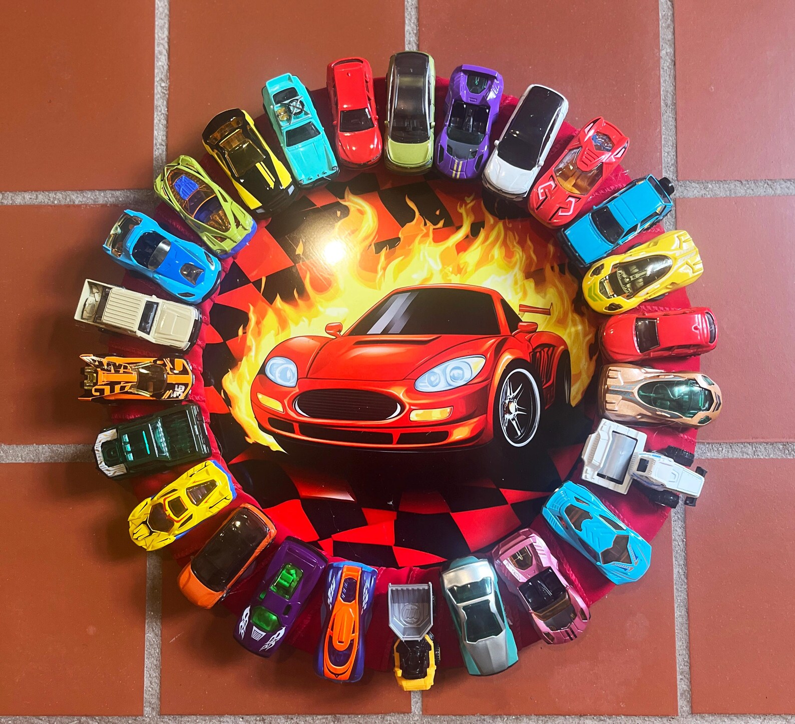 Race Car Wreath for Boys Room, Hot Wheels Wall Decor, Kids Door Wreath ...