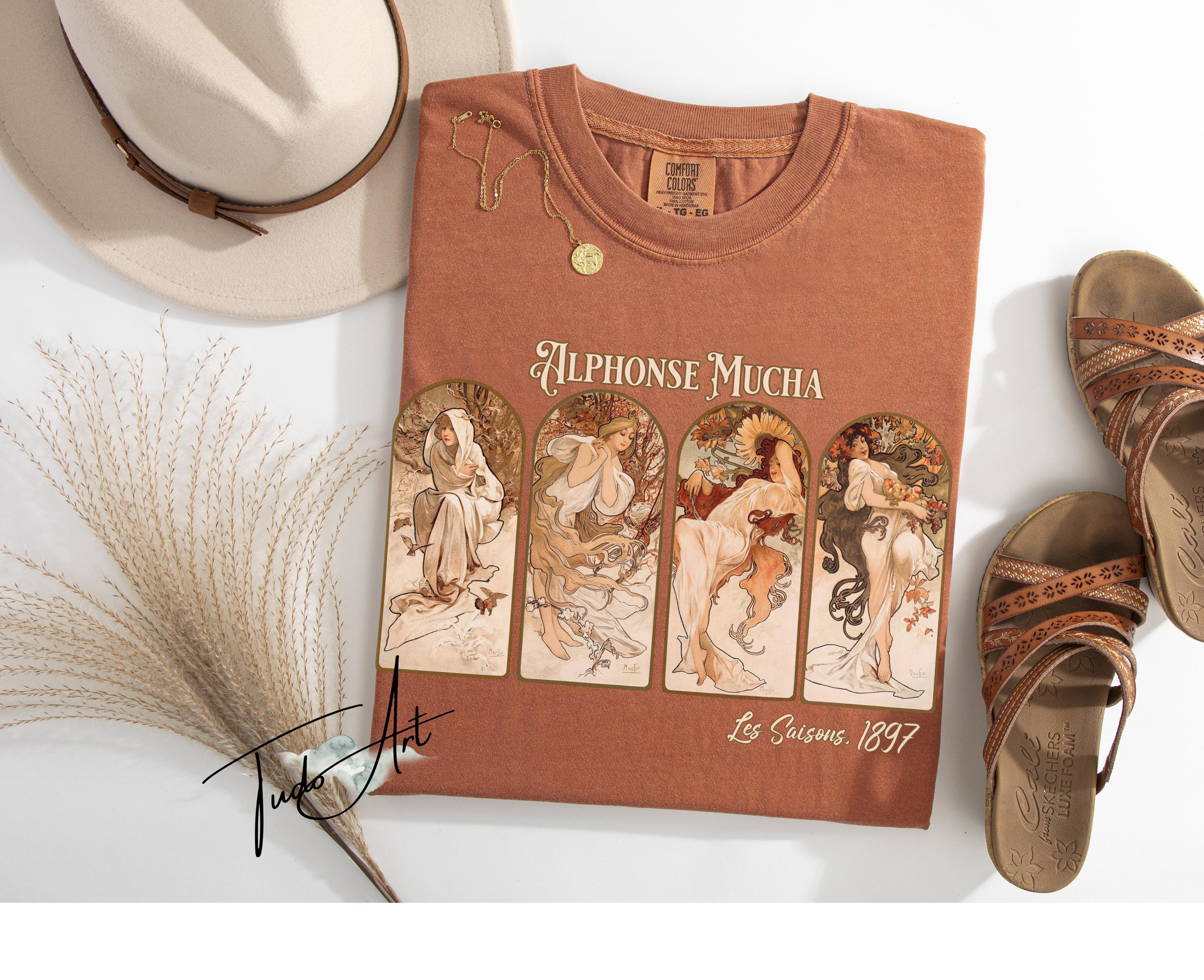 Alphonse Mucha Art Nouveau T-shirt, Fine Art Clothing - Etsy