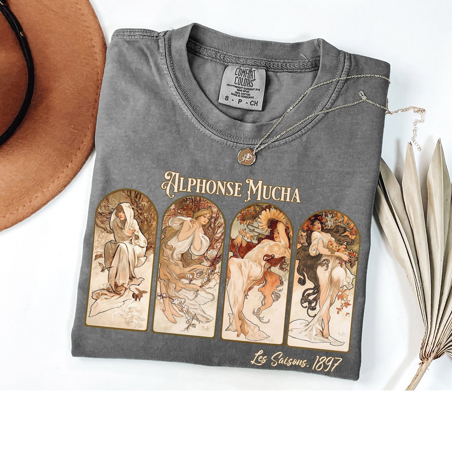 Alphonse Mucha Art Nouveau Vintage Aesthetic Artsy Shirt, Art Hoe Dark ...