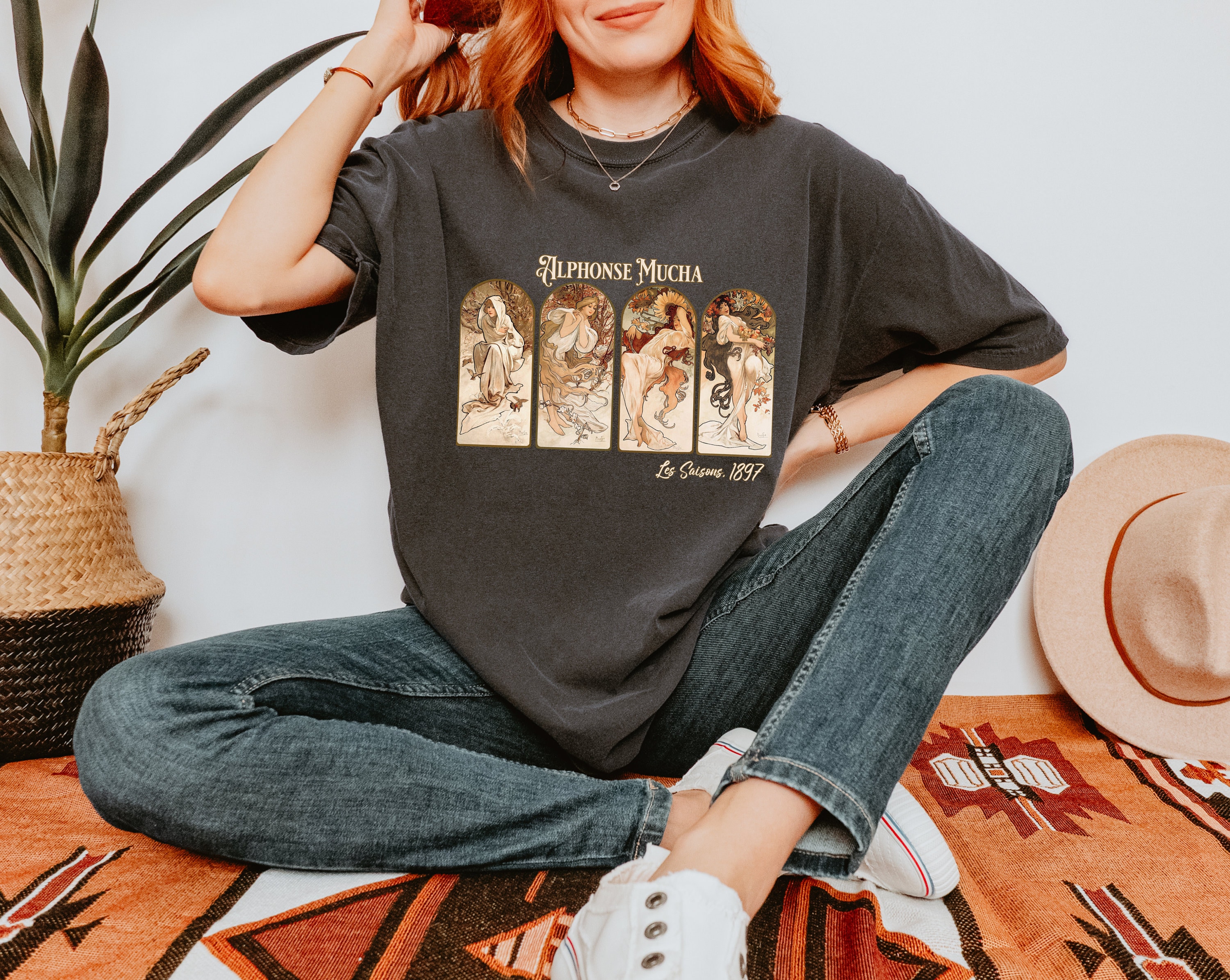 Alphonse Mucha Art Nouveau T-shirt, Fine Art Clothing - Etsy