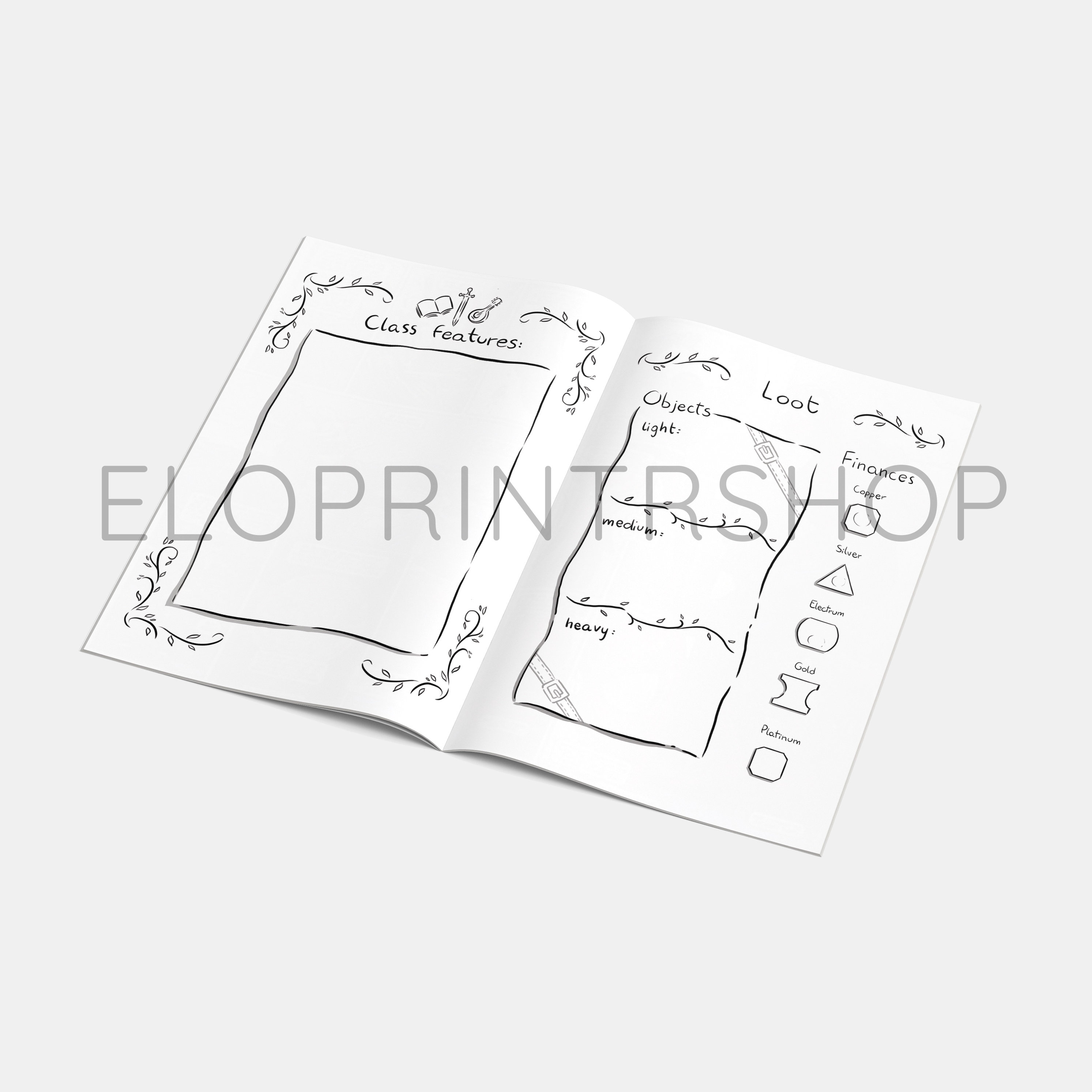 Dnd 5e Printable Character Sheet Booklet - Etsy