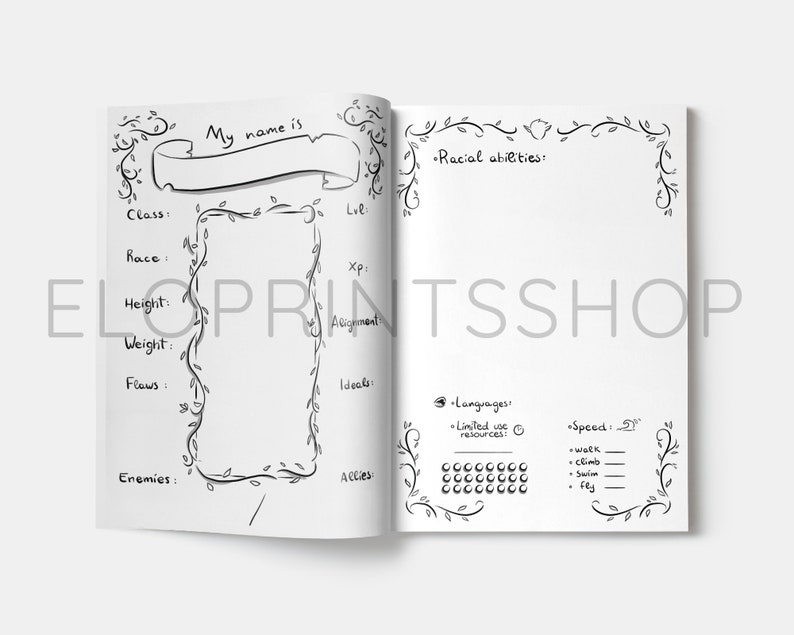 Dnd 5e Printable Character Sheet Booklet - Etsy Australia