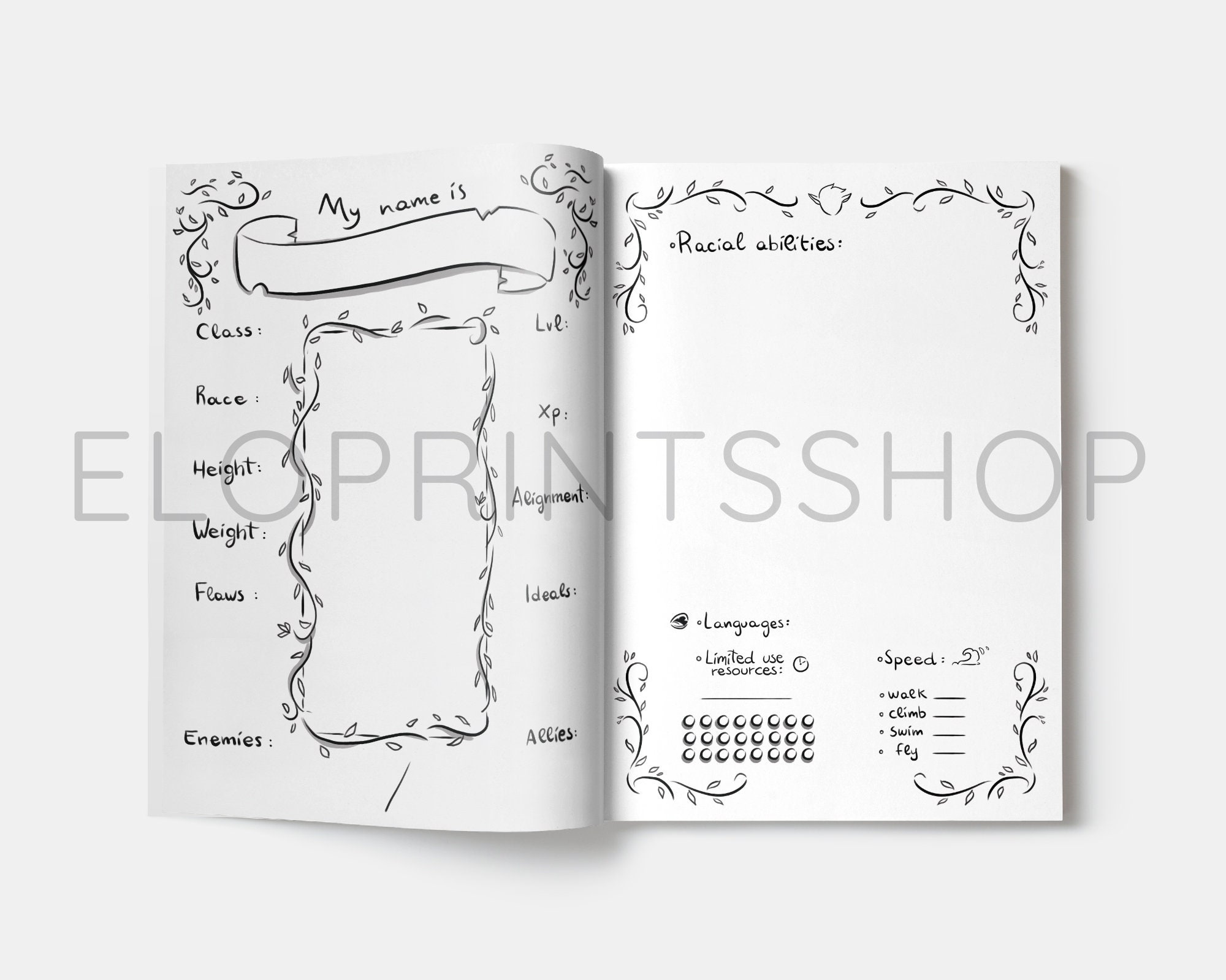 Dnd 5e Printable Character Sheet Booklet - Etsy