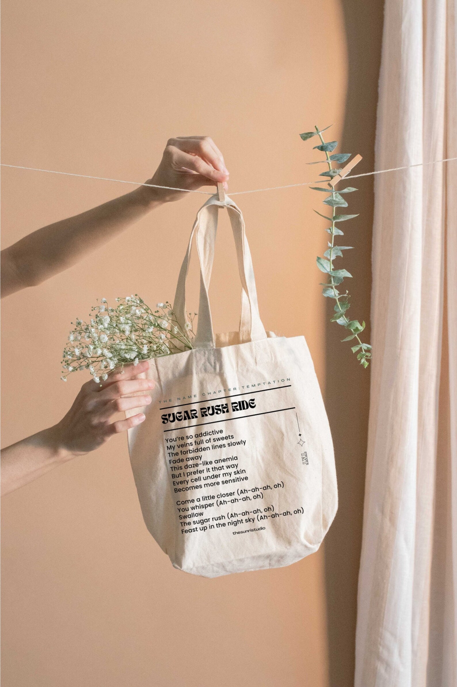 TXT Tote Bag TXT Temptation Sugar Rush Ride TXT Lyrics Kpop Tote ...