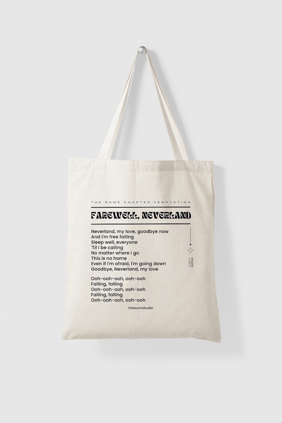 TXT Tote Bag TXT Temptation Farewell, Neverland TXT Lyrics Kpop Tote ...