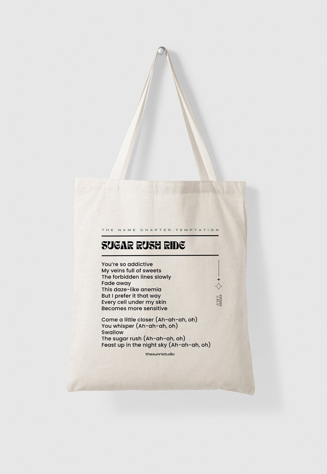 TXT Tote Bag TXT Temptation Sugar Rush Ride TXT Lyrics Kpop Tote ...