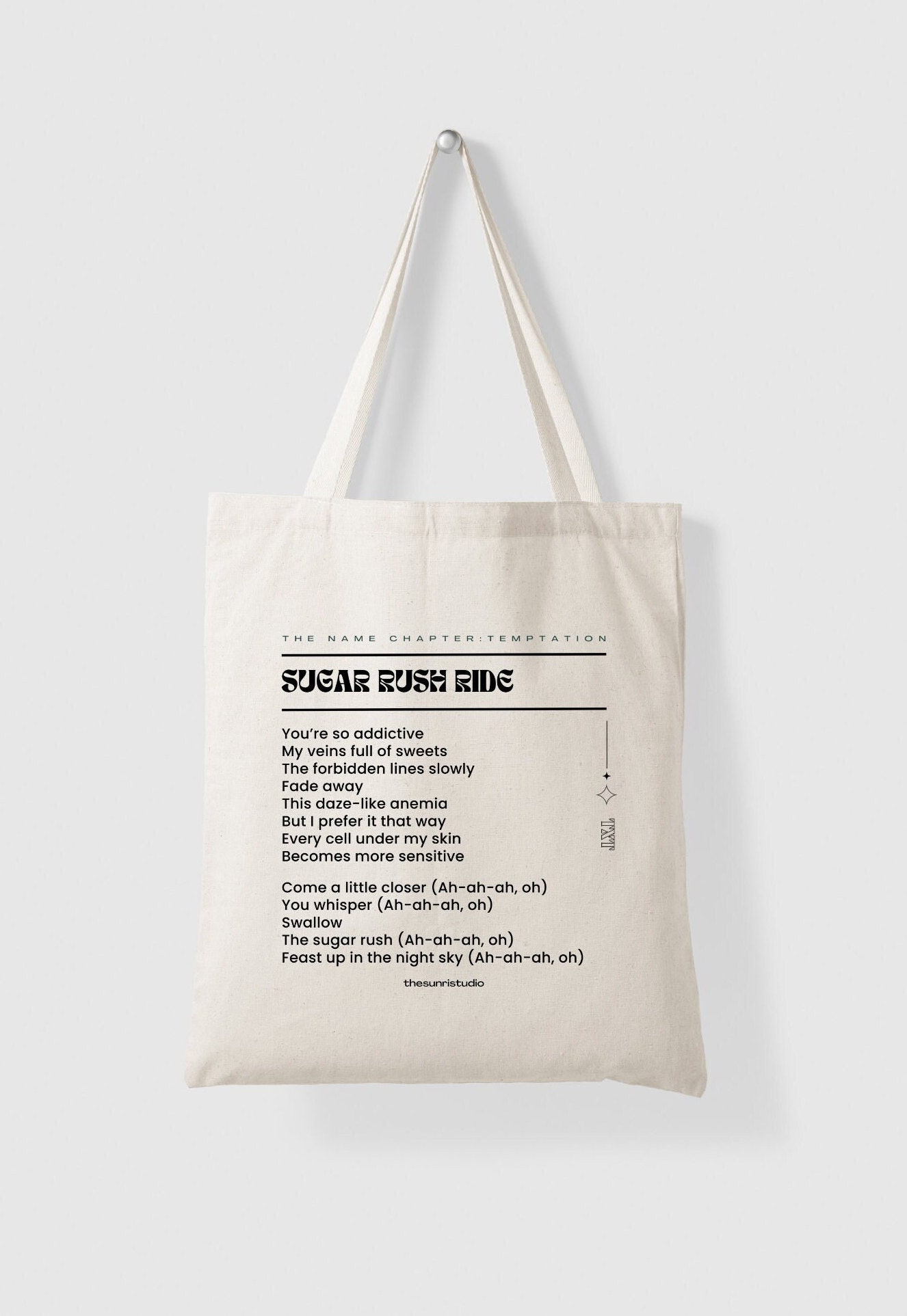 Txt Tote Bag Txt Temptation Sugar Rush Ride Txt Lyrics Kpop Tote