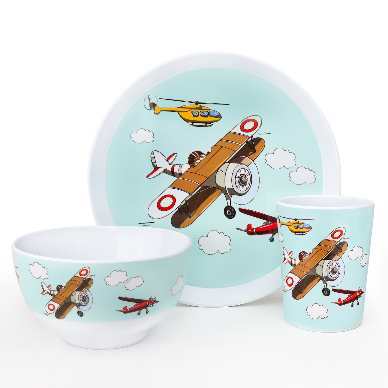 Airplane Premium Children Melamine BPA Free Tableware for Kids ...