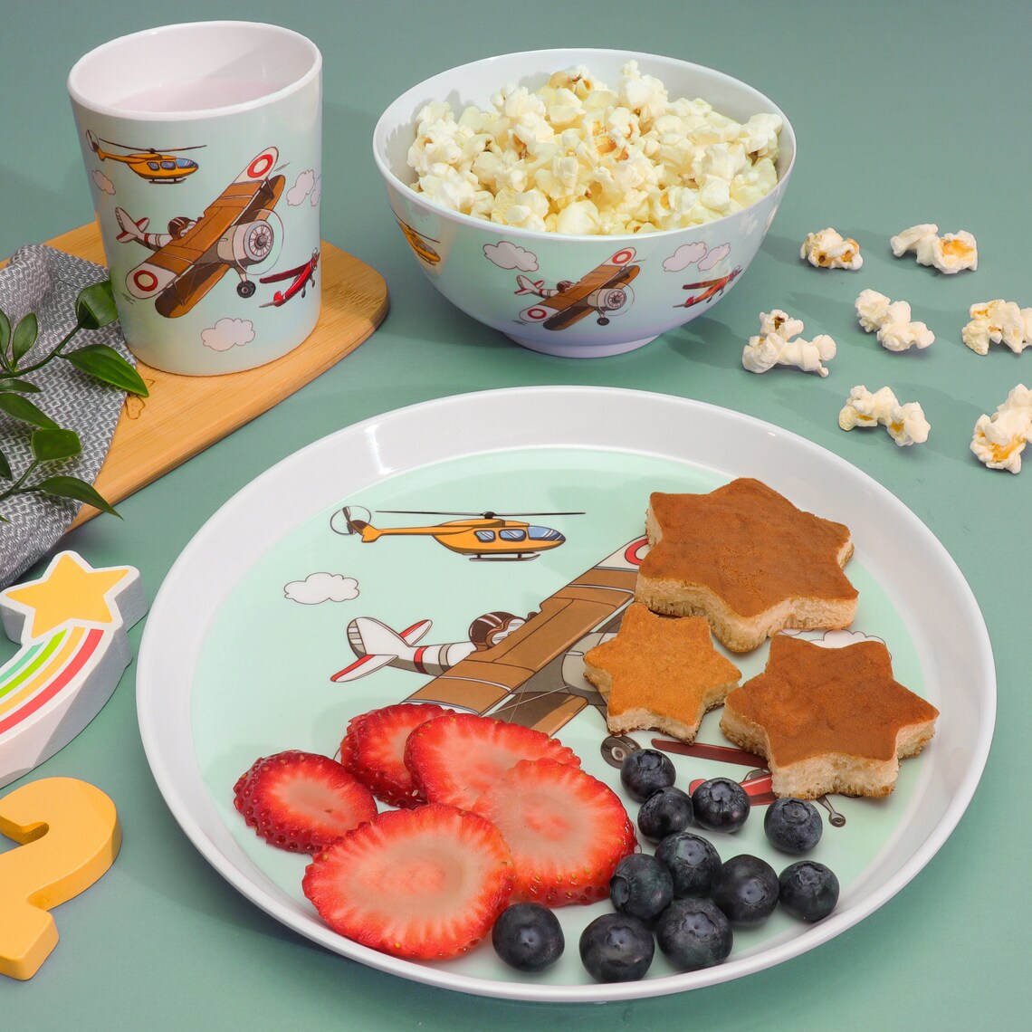 Airplane Premium Children Melamine BPA Free Tableware for Kids ...