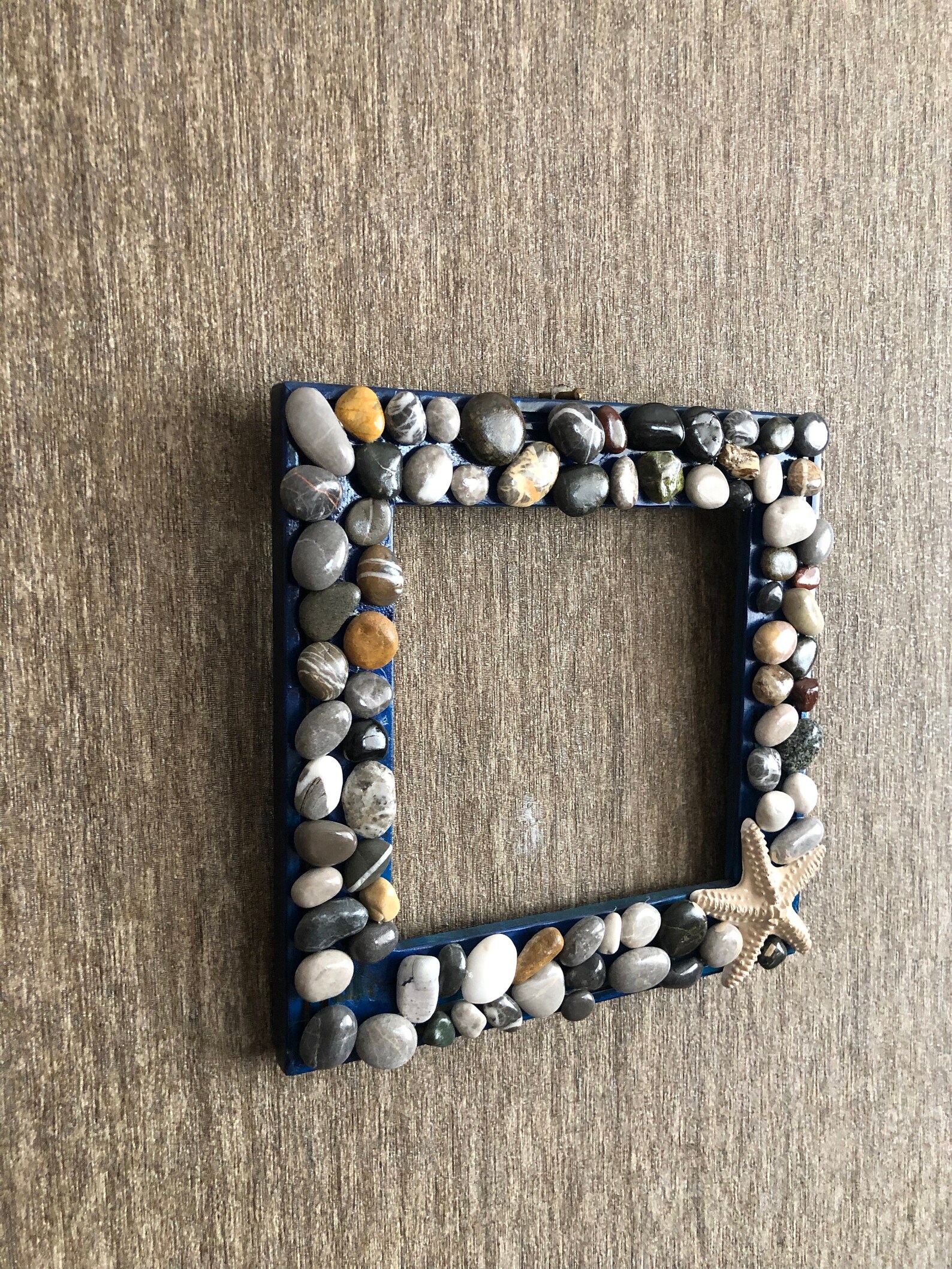 Beach Stone Frame, Stone Picture Frame, Home Decor Frame, Wedding Frame ...