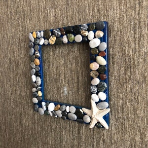 Beach Stone Frame, Stone Picture Frame, Home Decor Frame, Wedding Frame ...