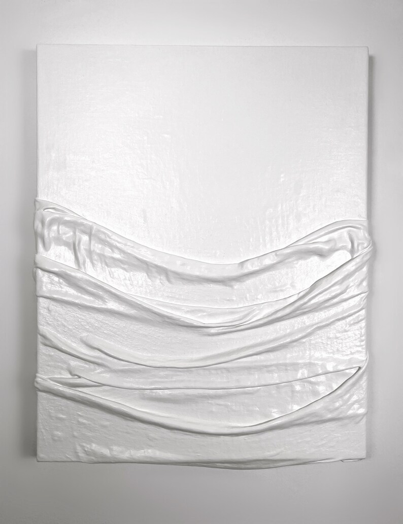 Draped Canvas Art Wall Sculpture Linen Plaster Textured Art - Etsy