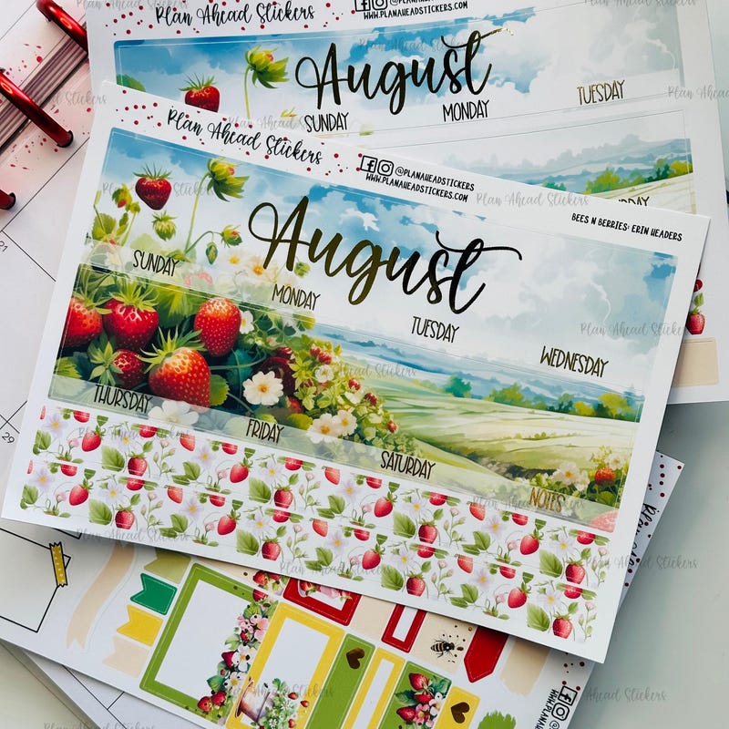 July Calendar Headers - Etsy