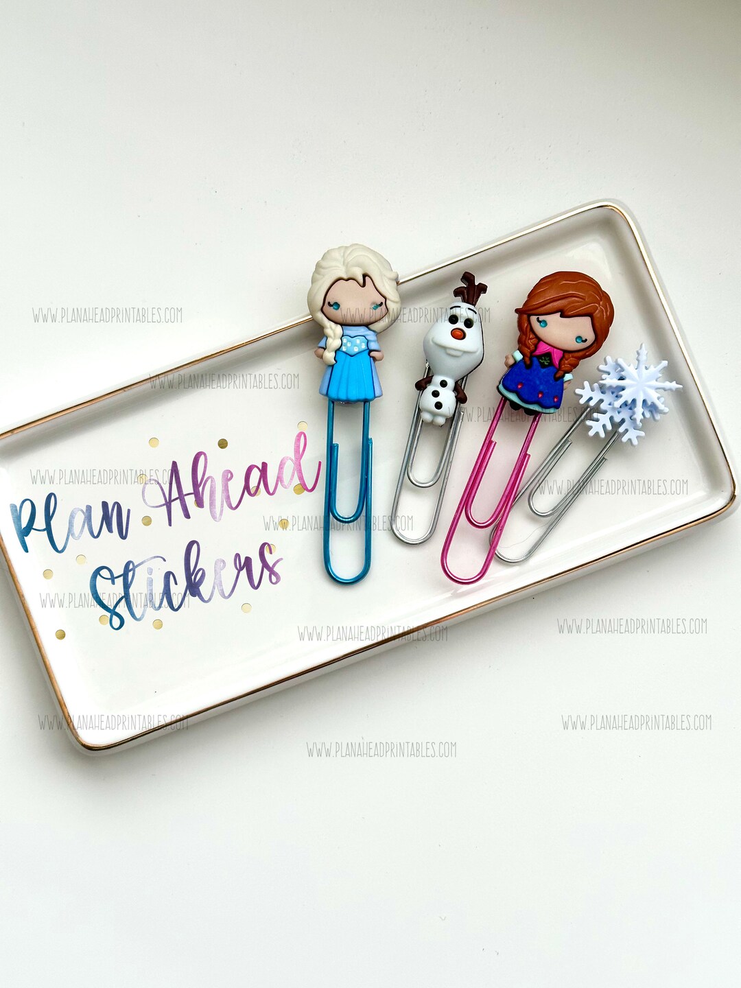 Frozen Elsa Olaf Anna Planner Paper Clips Bullet Journal Happy Planner ...