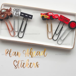 Cars Mater Lightening Mcqueen Planner Paper Clips Bullet Journal Happy ...