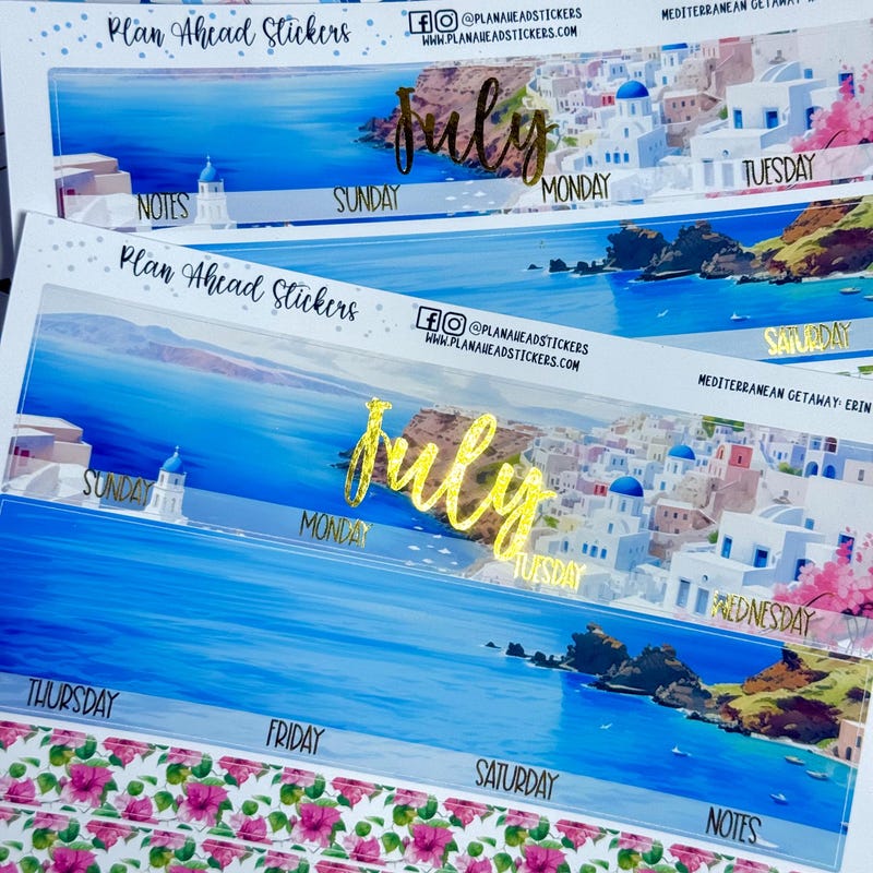 July Calendar Headers - Etsy