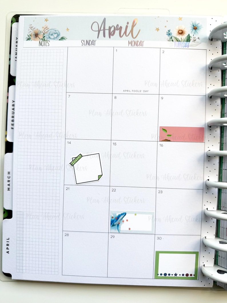 FOILED 7x9 MONTHLY Headers for Erin Condren and Happy Planner 1.5 Inch ...