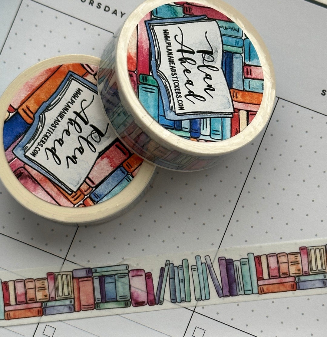 Happy Books Bookshelf Reading Library Print Washi Tape Rolls for ...