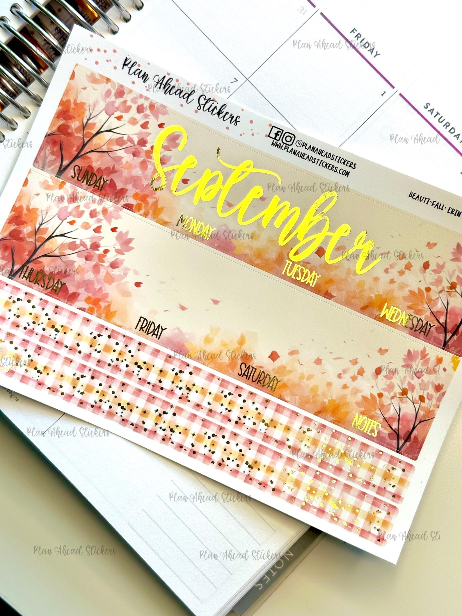 Beauti-fall September Monthly Headers for Erin Condren Planners (1.5 ...