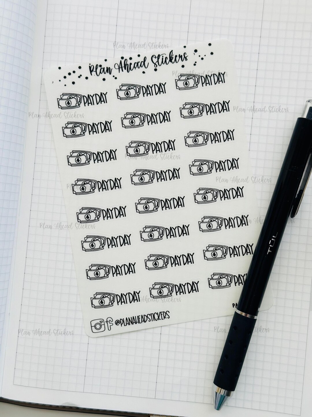 PAYDAY (112) Icon Bullet Journaling Planner Stickers Happy Planner Erin ...