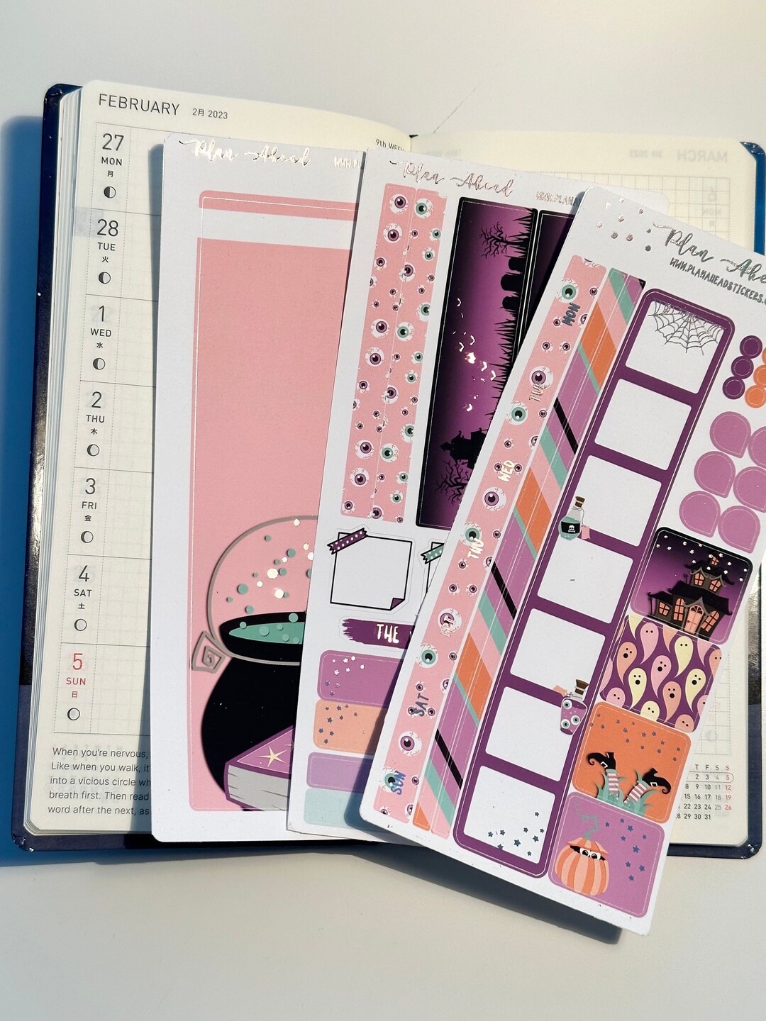 DELUXE FOILED Spooktacular Halloween Hobonichi Weeks WEEKLY Sticker ...