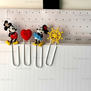 Steamboat Mickey and Minnie Mouse Planner Paper Clips Bullet Journal Happy Planner Erin Condren ...