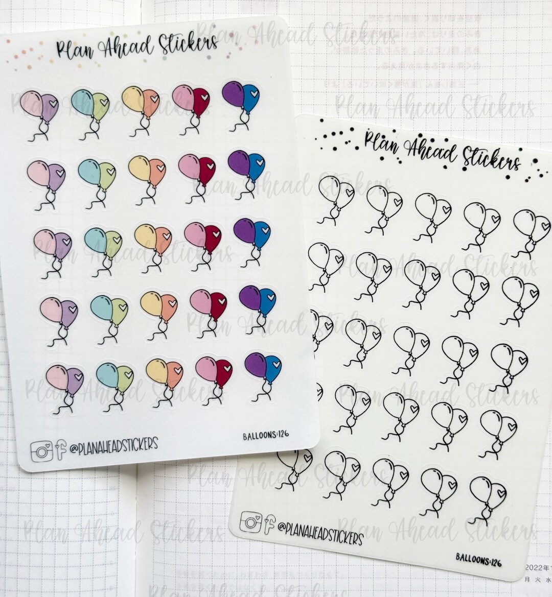 BALLOONS Birthday Celebration (126) Icon Bullet Journaling Planner ...