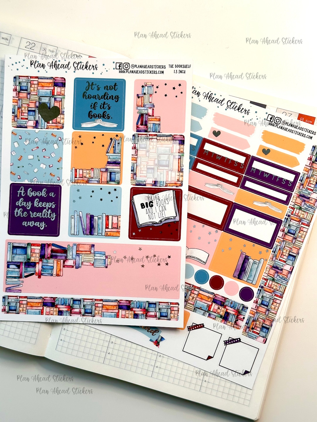 DELUXE FOILED the Bookshelf Hobonichi Cousin 2 Page Weekly Planner ...