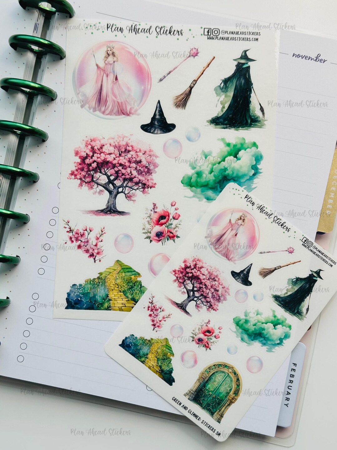 Green and Glimmer Glossy Clear or Matte Washi Stickers Erin Condren ...